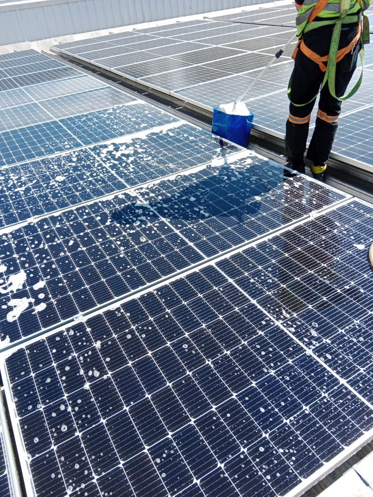 Professional Solar Panel Cleaning Service on Commercial Property